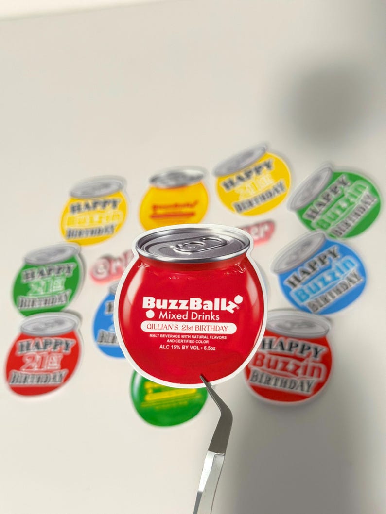Buzzballz Birthday Stickers: Tequila Party Favors, Set of 12 - Etsy