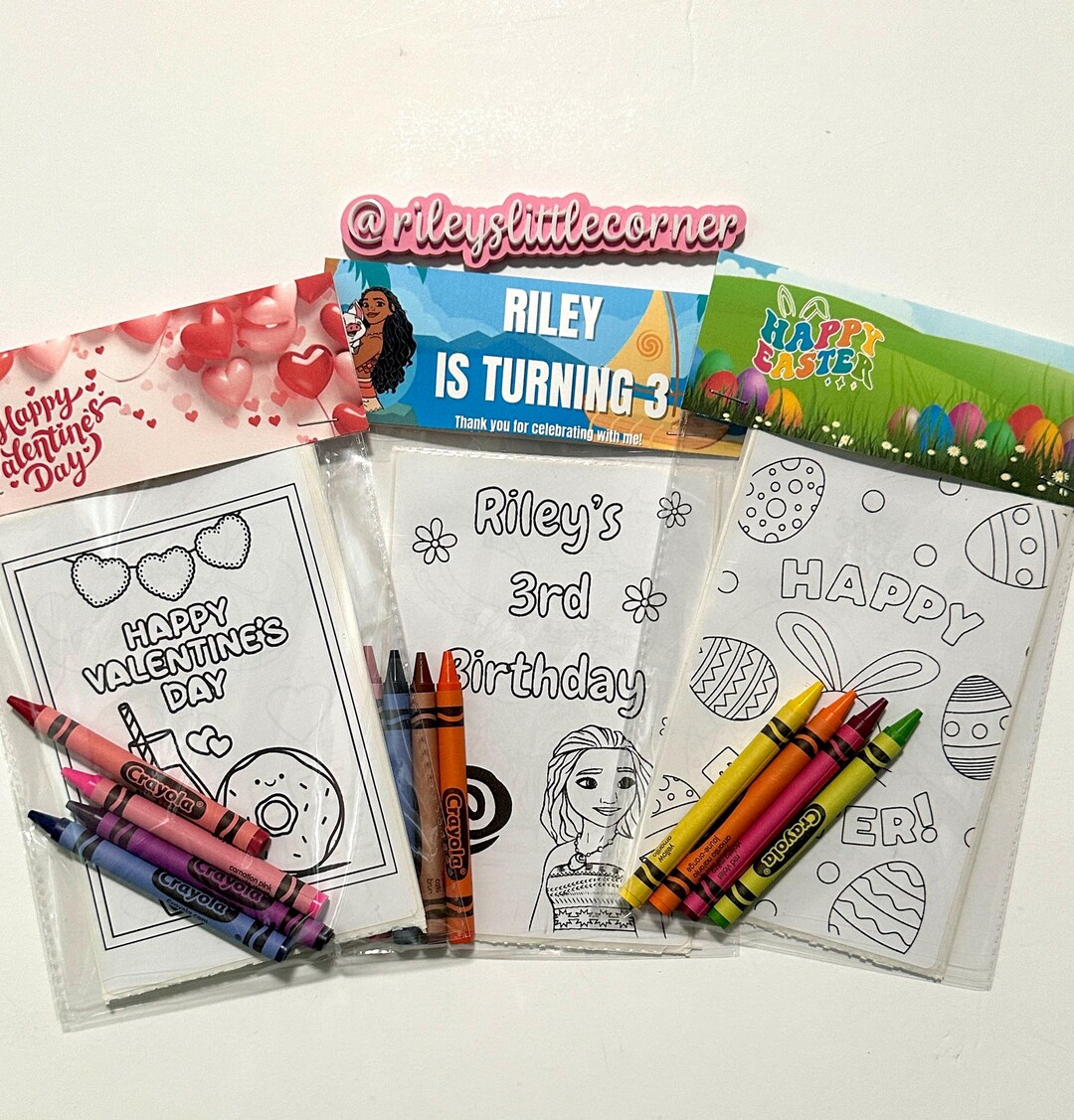 Custom Coloring Sticker Sheets Party Favors Birthday Coloring Sheets - Etsy