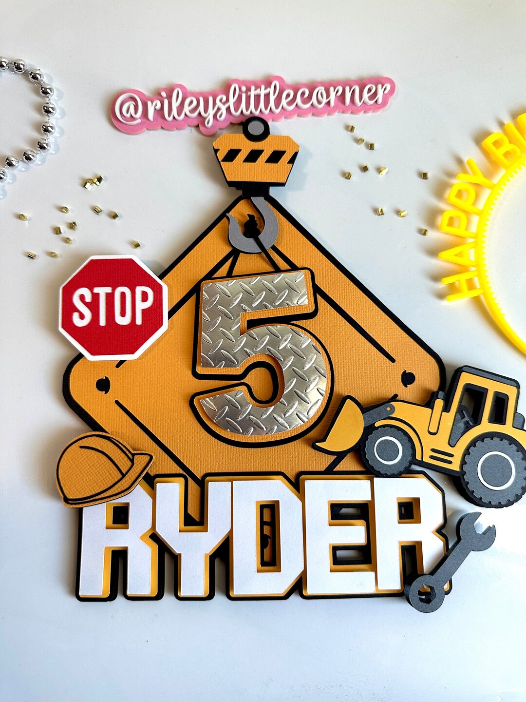 Construction Cake Topper: Birthday Party Decoration - Etsy