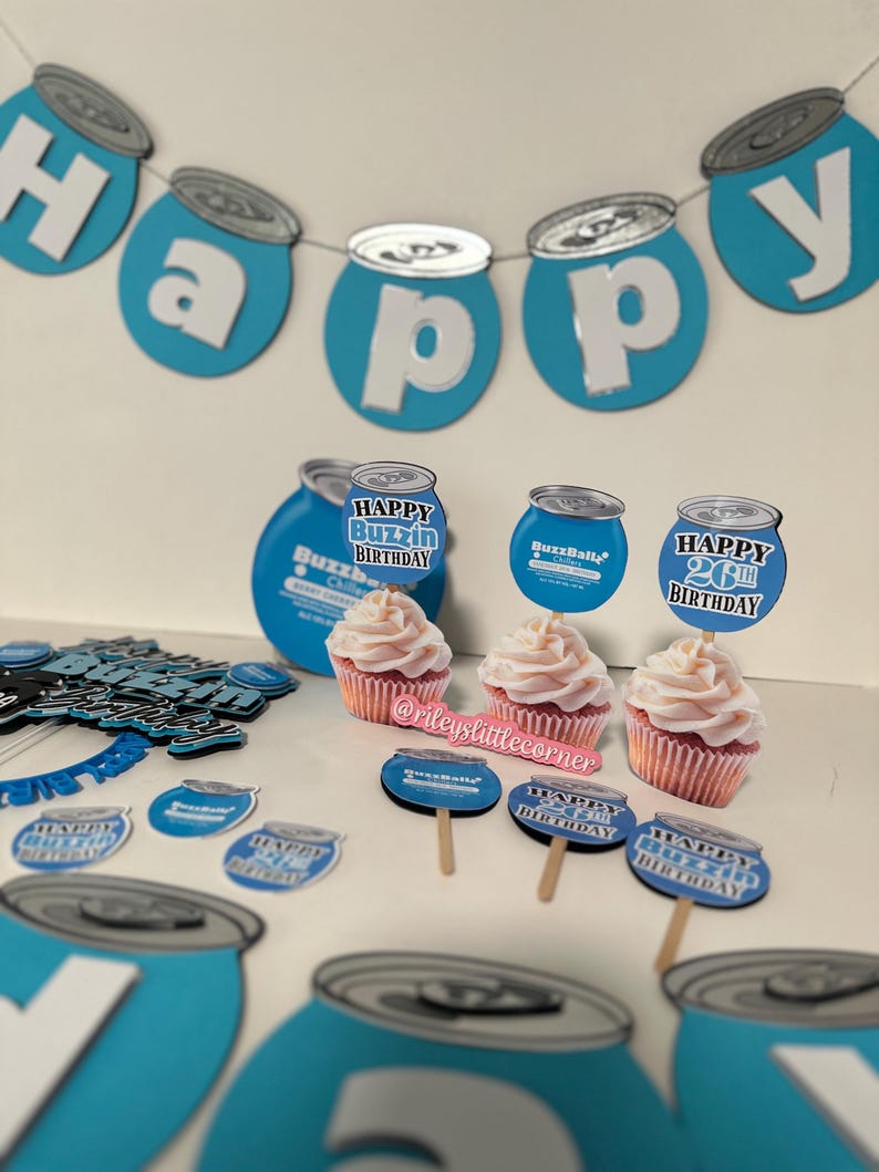Buzzballz Birthday Party Decor: Cake Topper, Banner, Cupcake Toppers - Etsy