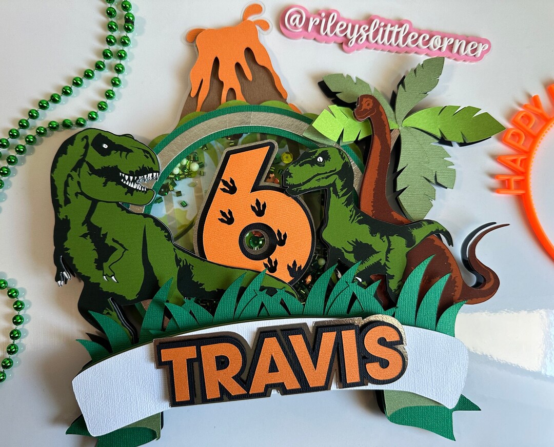 Dinosaur Cake Topper Dinosaur Party T Rex Decoration Three Rex Birthday ...