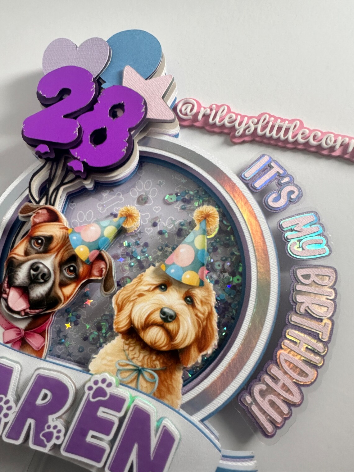 Labradoodle Dog Birthday Cake Topper: Custom Puppy Party Decor - Etsy