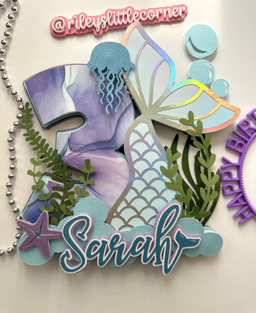 Mermaid Tail Cake Topper: Under the Sea Party Decoration - Etsy