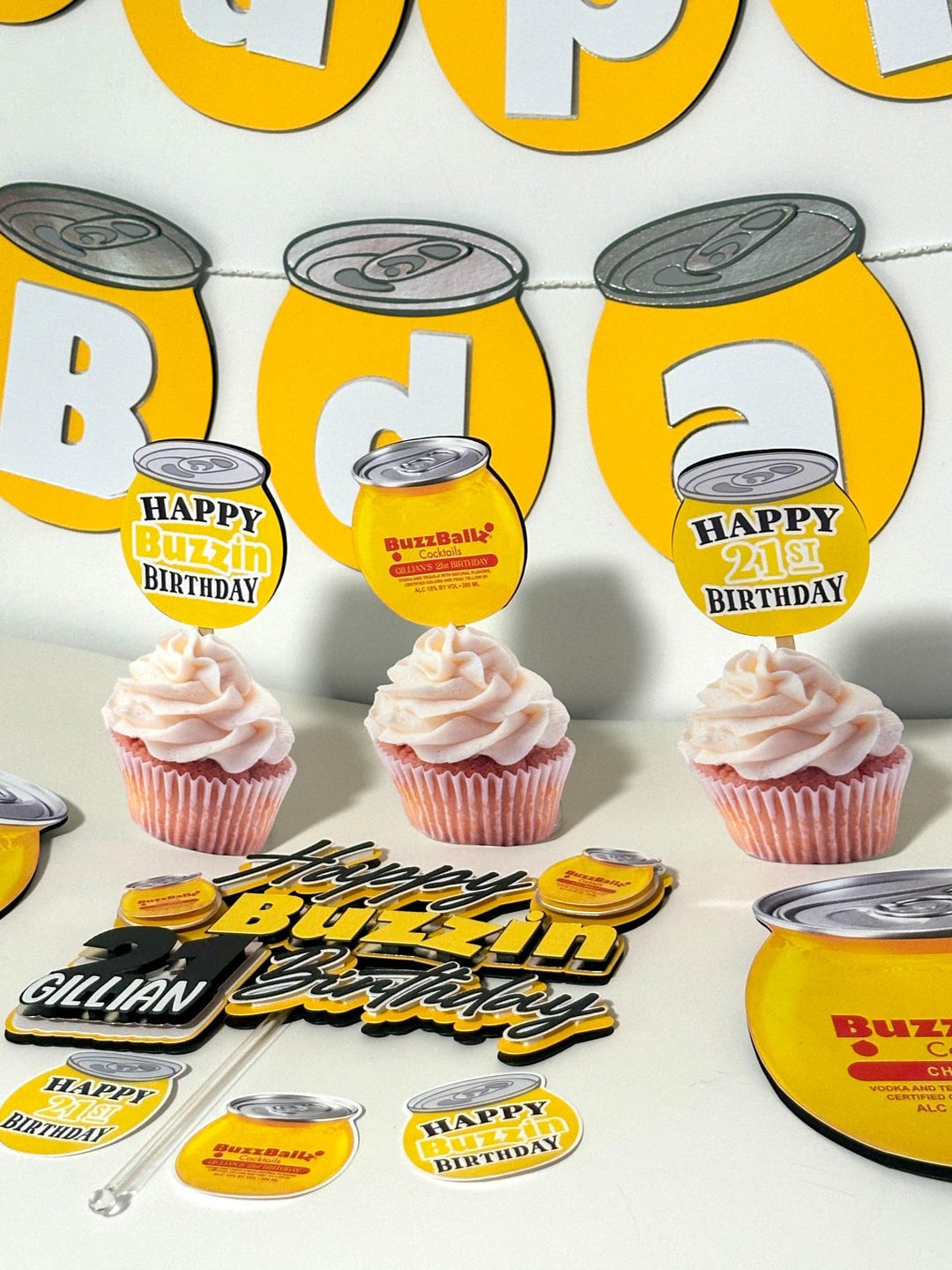 Buzzballz Birthday Party Decor: Cake Topper, Banner, Cupcake Toppers - Etsy