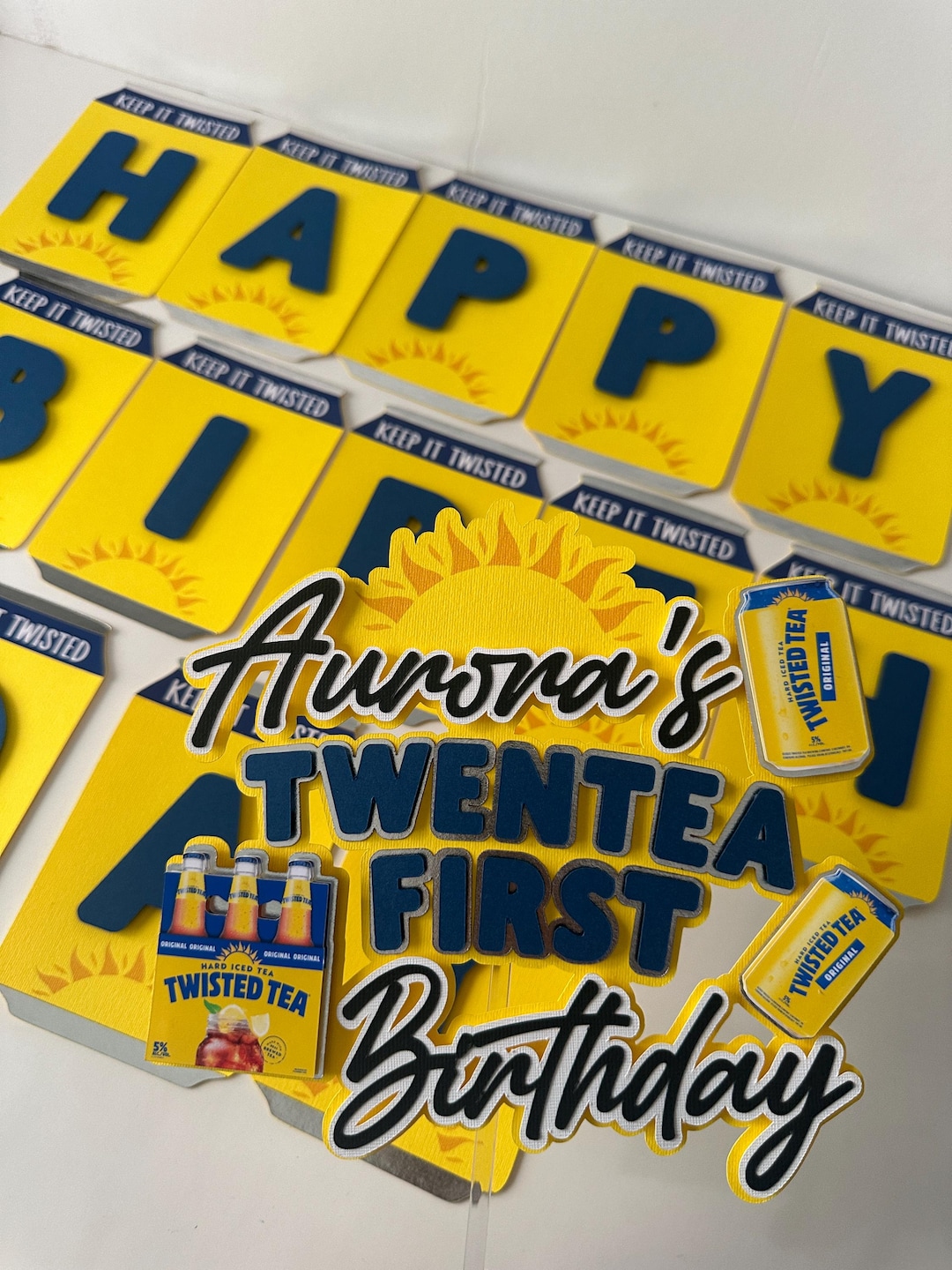 Twisted Tea Birthday Banner | Custom Name, Twentea Theme - Etsy