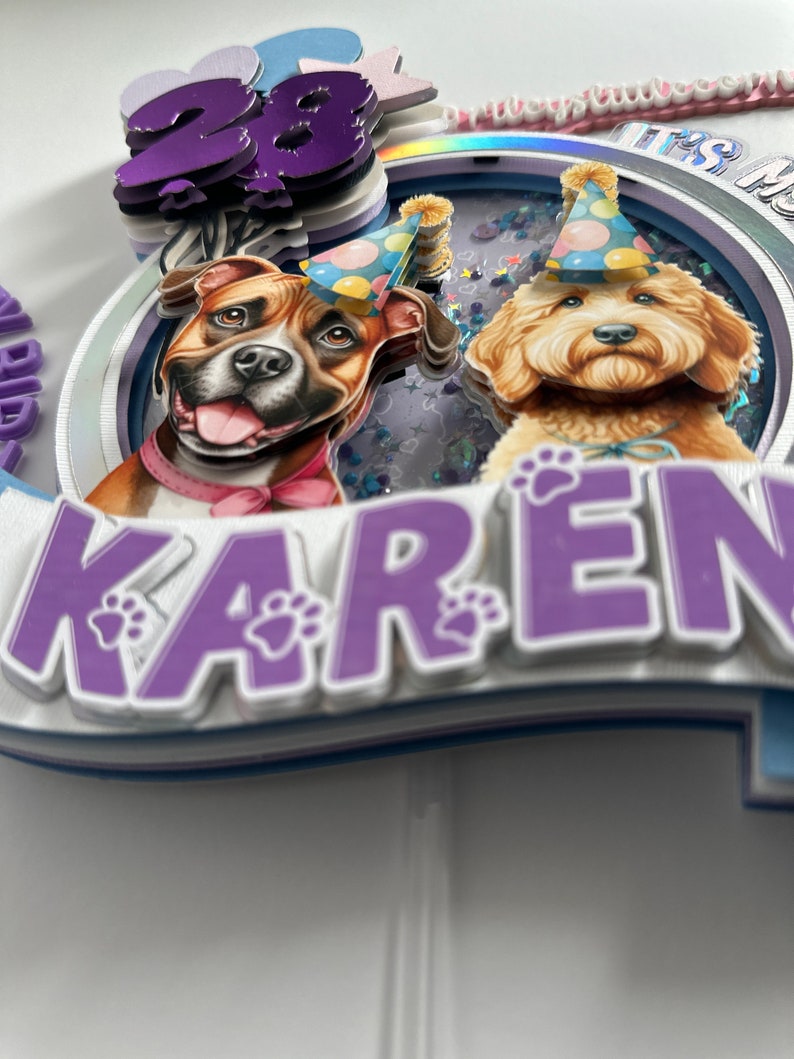 Labradoodle Dog Birthday Cake Topper: Custom Puppy Party Decor - Etsy