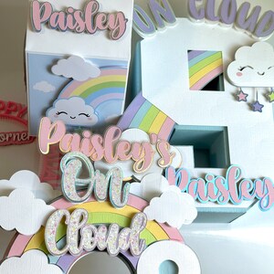 On Cloud 9 Cake Topper Cloud 9 3D Number Cloud Nine Birthday Set Pastel Cloud 9 Party Clouds ...