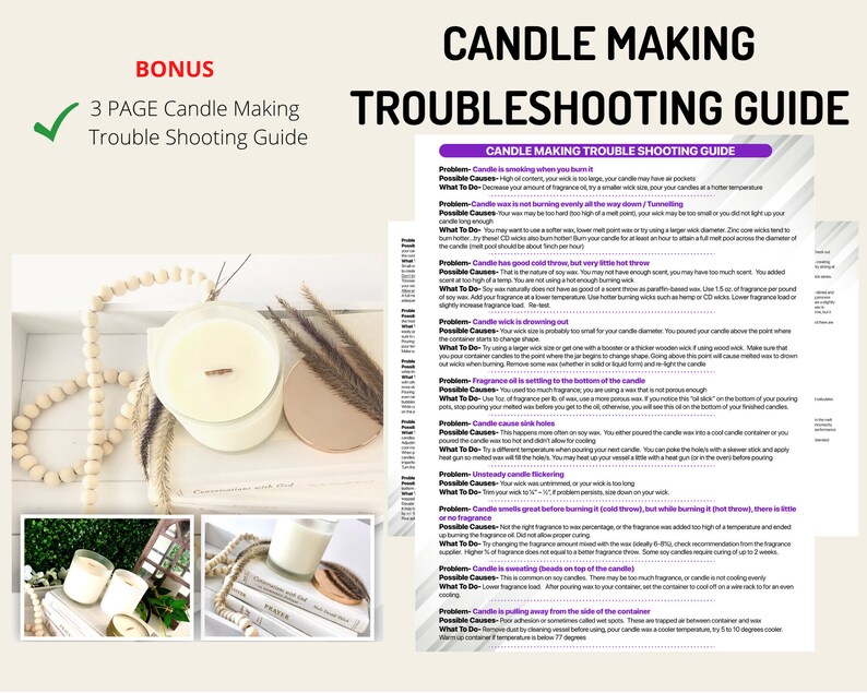 Candle Making Printable Cost Calculator Sheets, + FREE/BONUS: 3-page ...