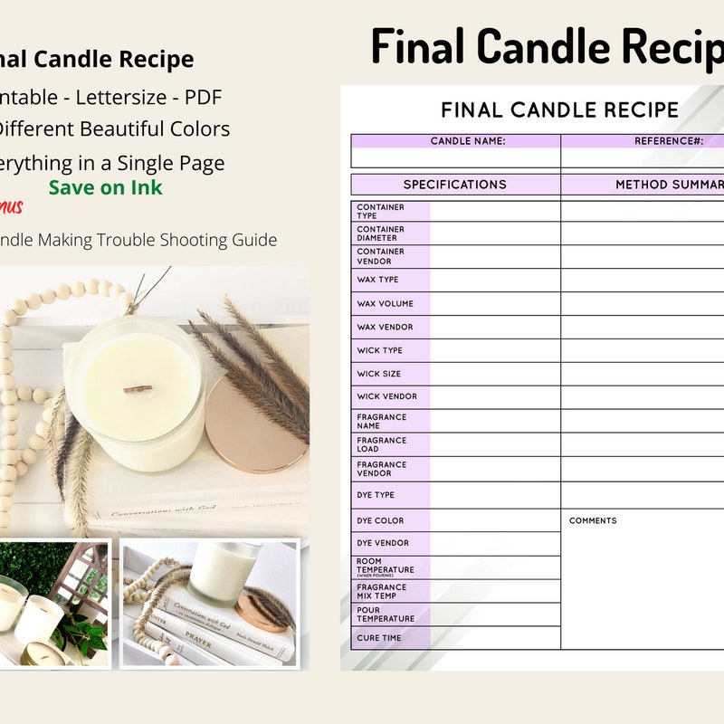 Candle Making Scent Recipes - Etsy