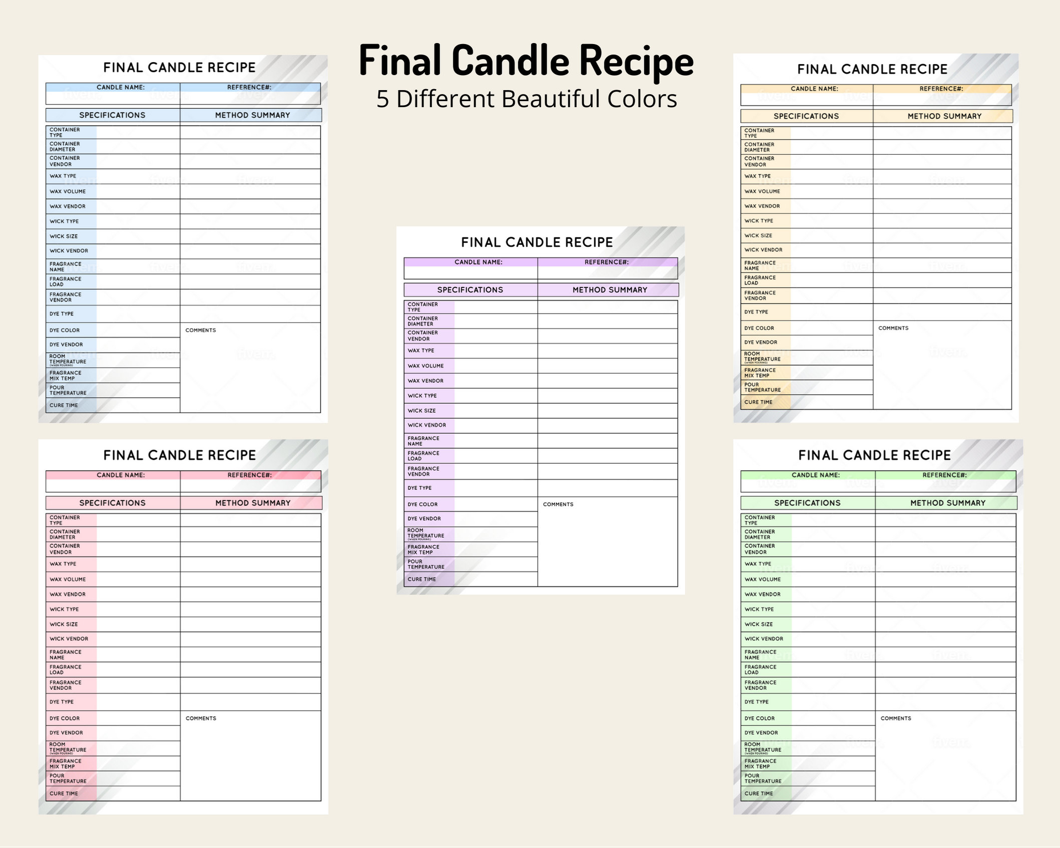 Candle Making Printable Final Recipe Sheets, + FREE/BONUS: 3-page ...