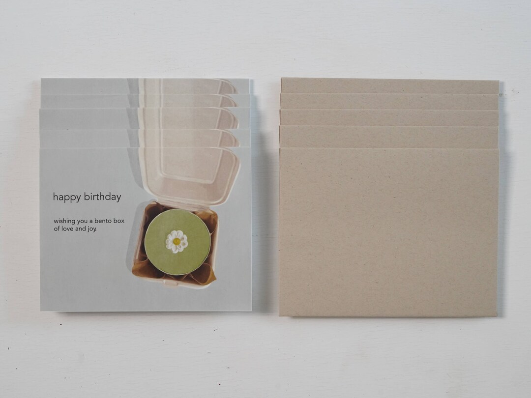 Bento Cake Birthday Cards Set of 5 - Etsy