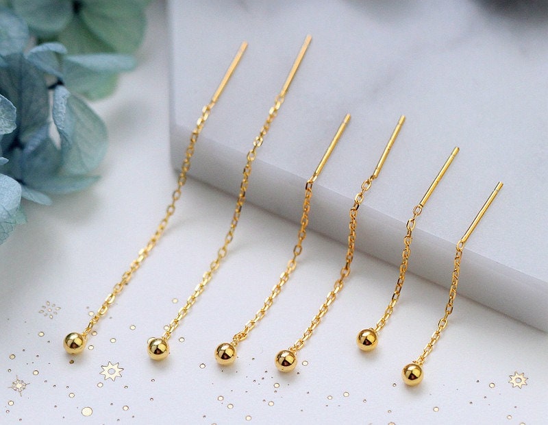 Long Dangling Earrings Drop Chain Earrings Long Chain - Etsy