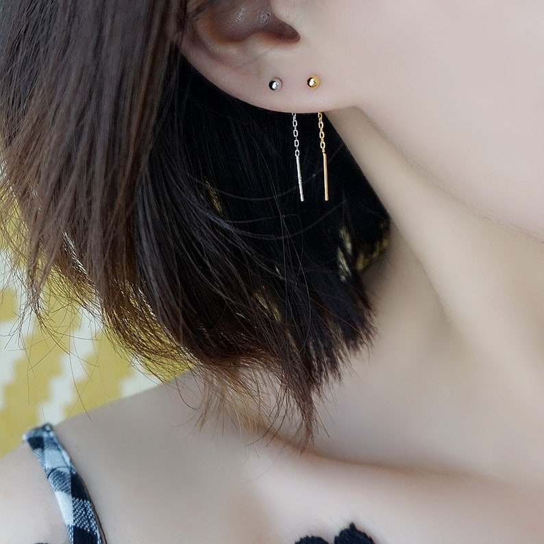 Long Dangling Earrings Drop Chain Earrings Long Chain - Etsy