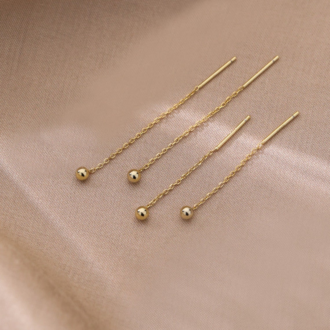 Long Dangling Earrings Drop Chain Earrings Long Chain - Etsy