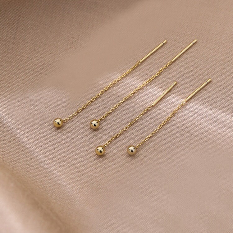 Long Dangling Earrings Drop Chain Earrings Long Chain - Etsy