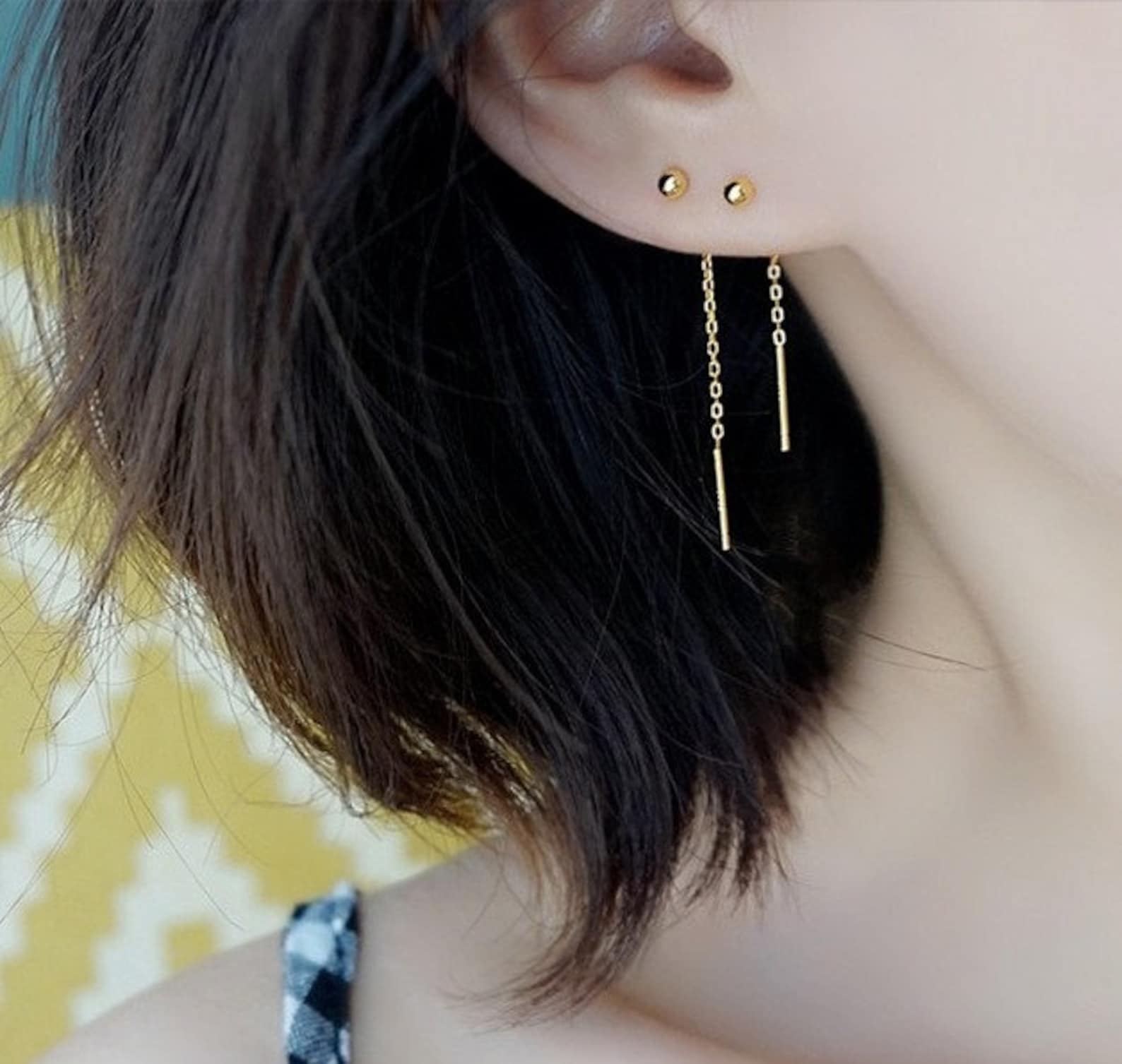 Long Dangling Earrings Drop Chain Earrings Long Chain - Etsy