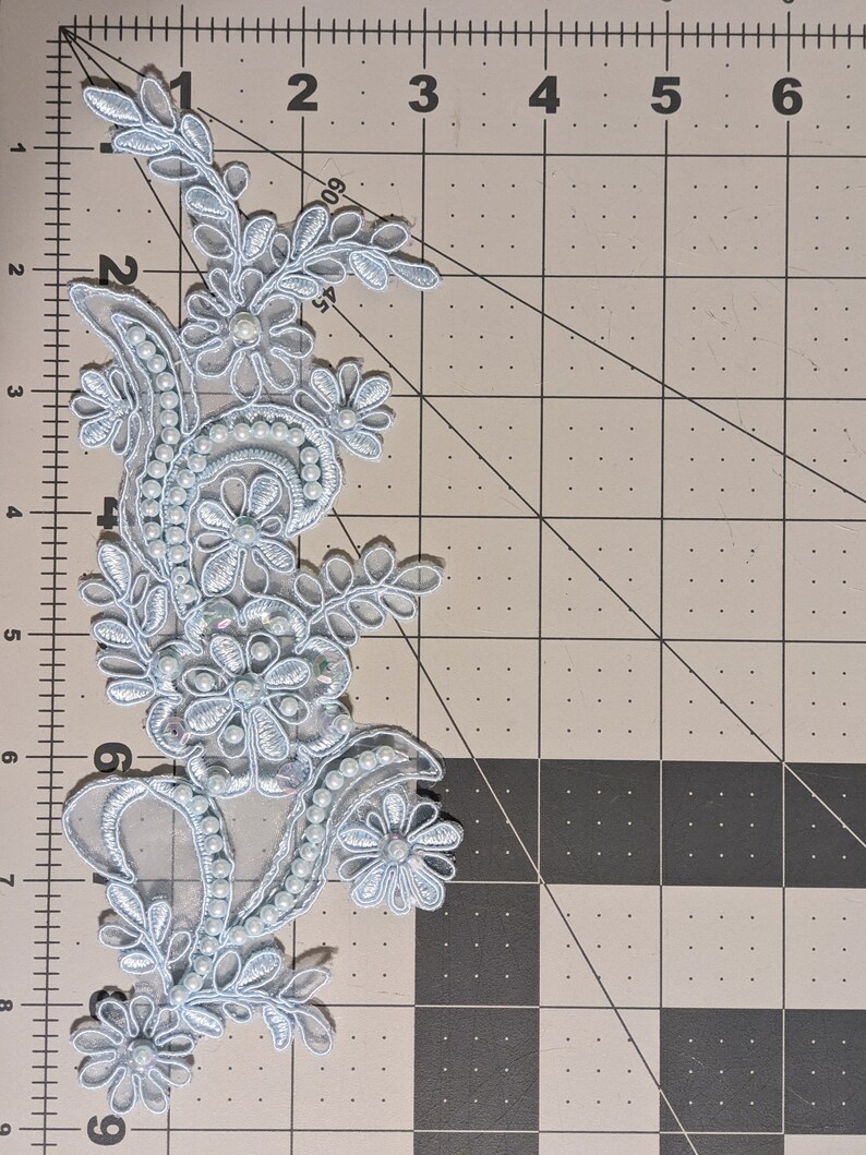 Applique Light baby Ice blue Sewing Craft Dance Costume Patch Draft ...