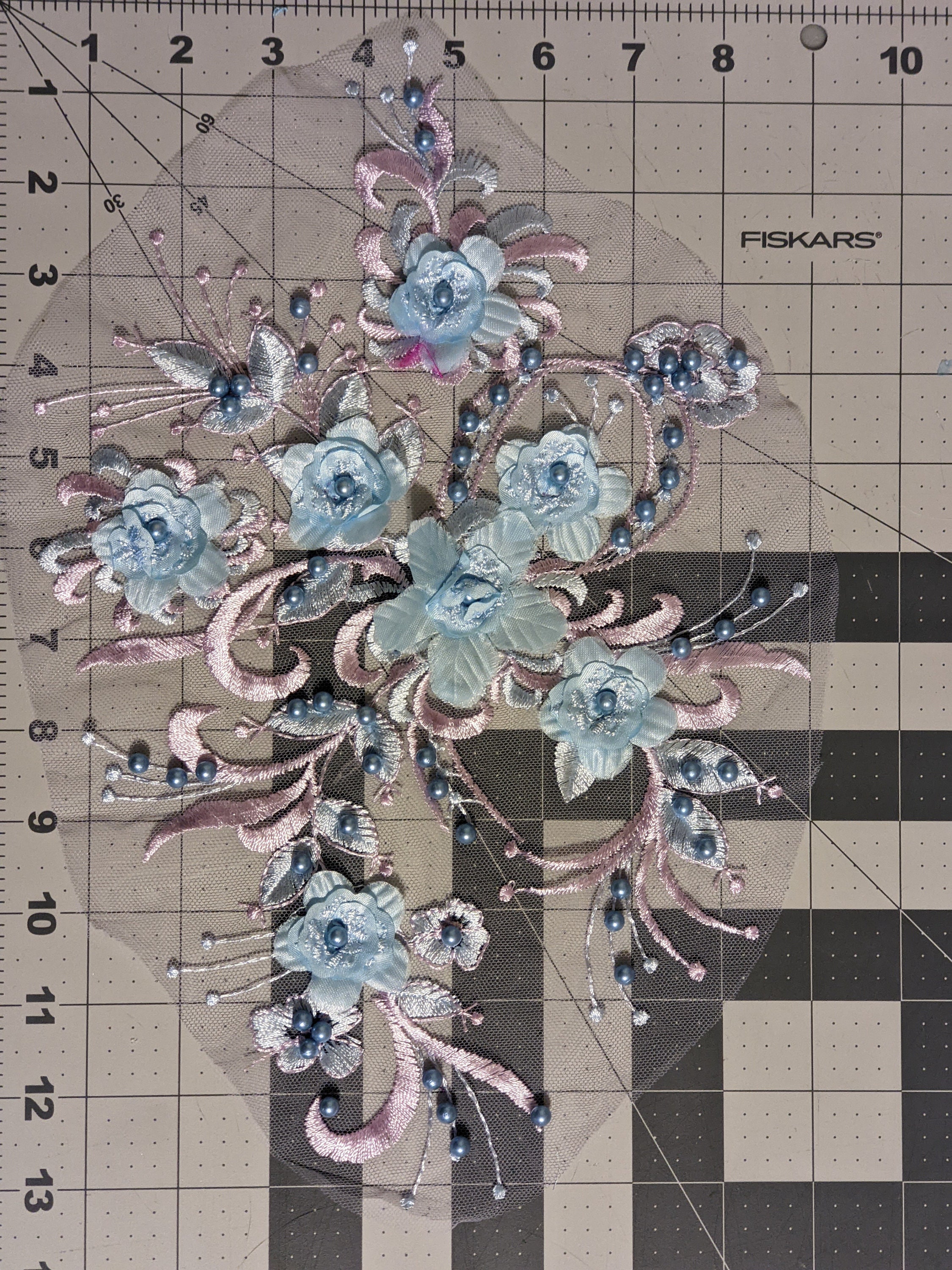 Applique Light baby Ice blue Sewing Craft Dance Costume Patch Draft ...