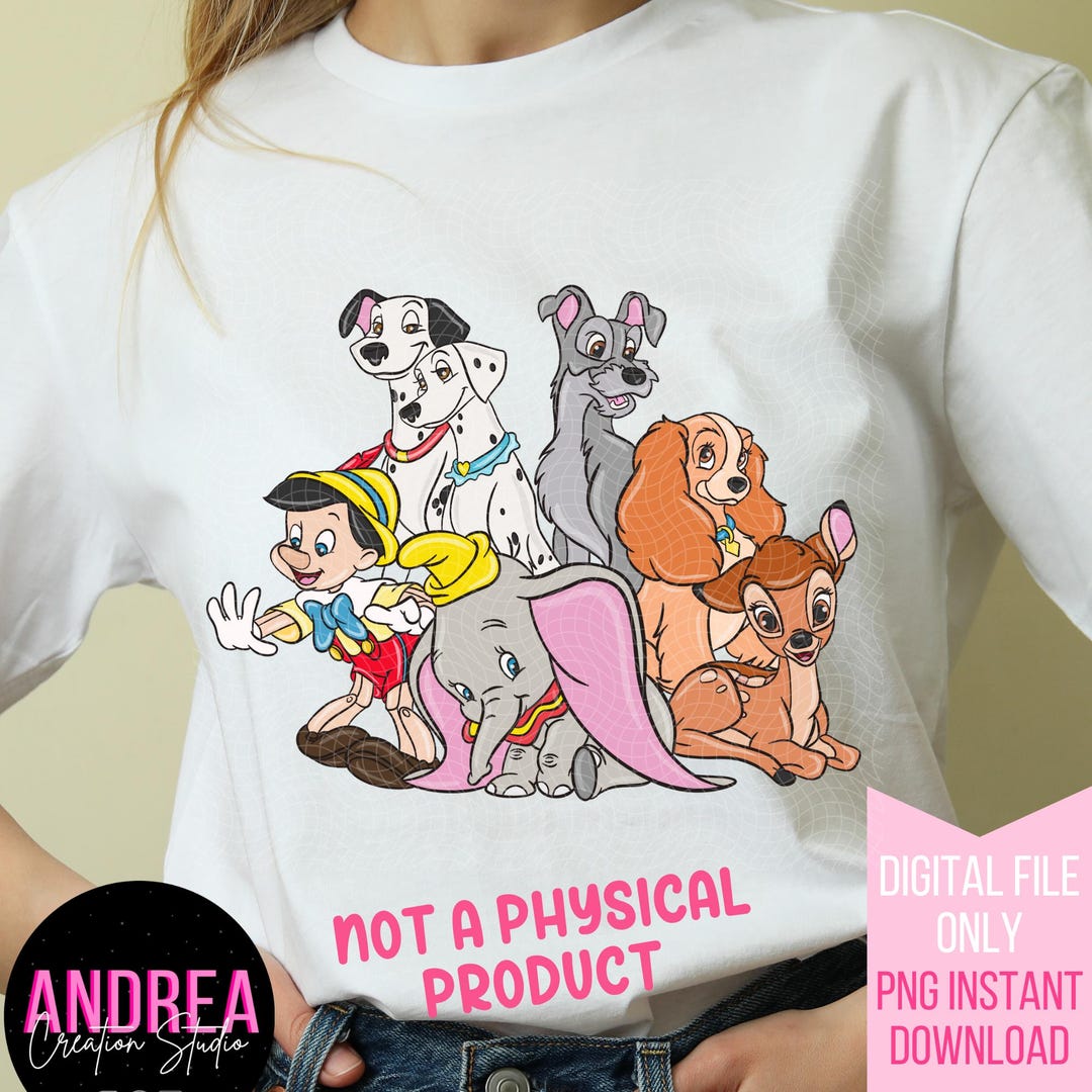 Classic Cartoon PNG, Dumbo, Pinocchio, Lady & Tramp, Dalmatians, Bambii ...