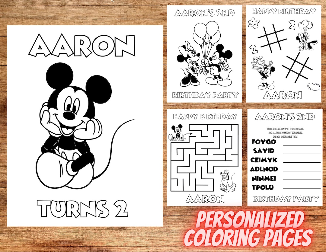 Mickey Mouse Coloring Pages - Etsy