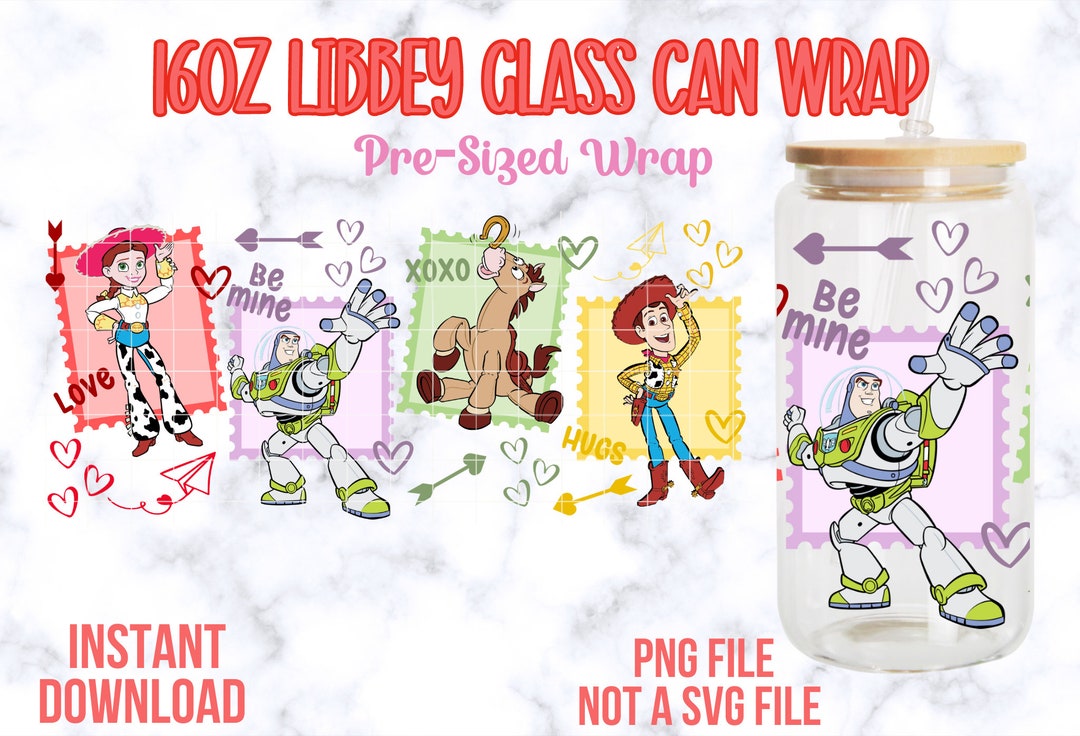 Toy Story 16oz Glass Can Wrap, Toy Story Glass Can Wrap, Toy Story PNG ...