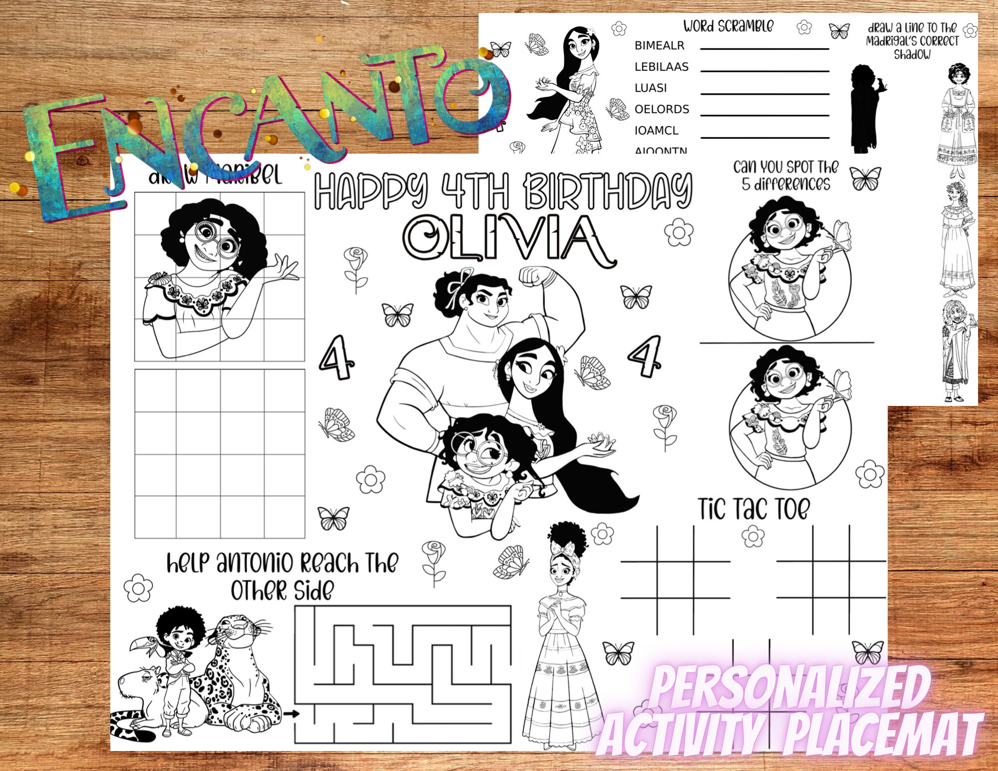 Encanto Coloring Pages Encanto Activity Mats - Etsy