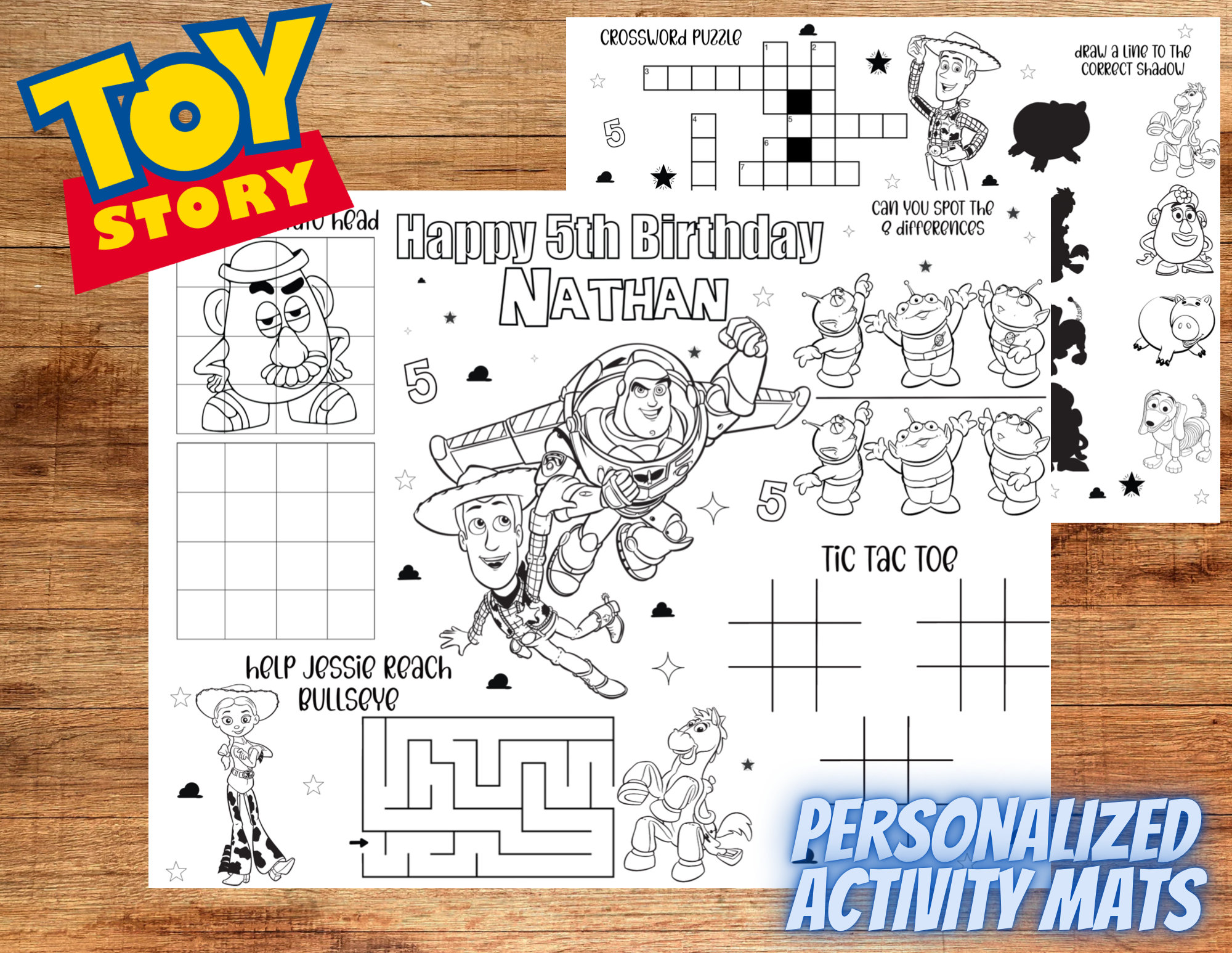 Toy Story Coloring Pages, Toy Story Activity Mats - Etsy
