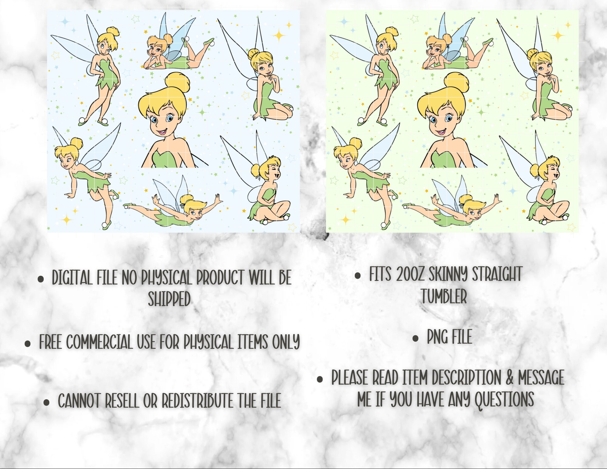 Tinkerbell Tumbler Wrap Tinkerbell 20oz Tumbler Full Size - Etsy