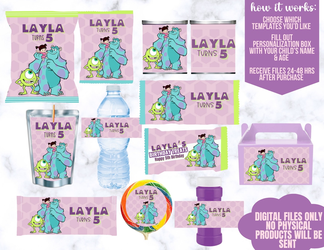 Monsters Inc Party Favors, Monsters Inc Birthday Printables, Monsters ...