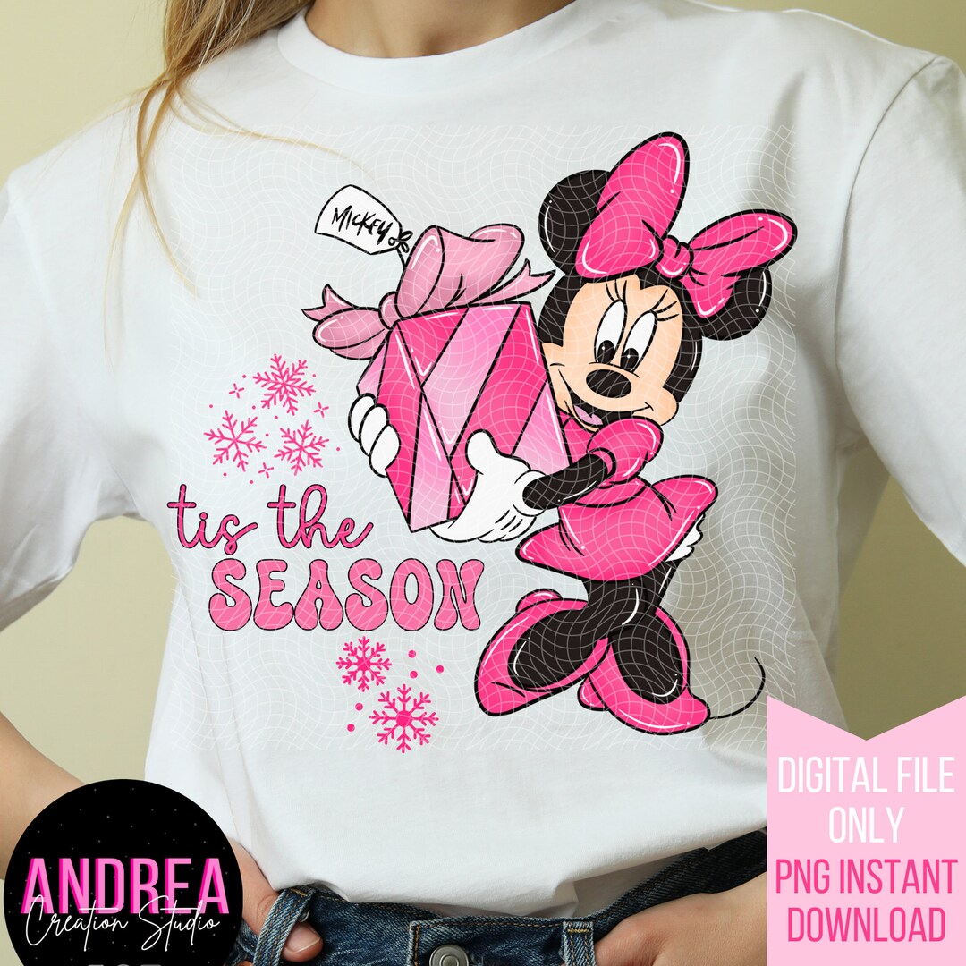 Minnie Mouse Christmas, Minnie PNG, Pink Christmas, Tis the Season ...