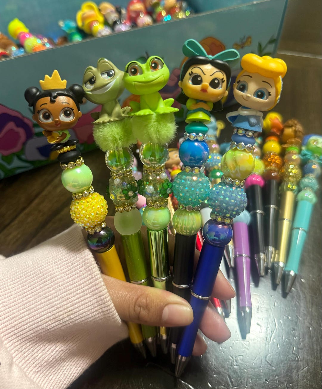 Doorable Pens, Autograph Pens, Beadable Pens, Cinderella, Tiana, Naveen ...