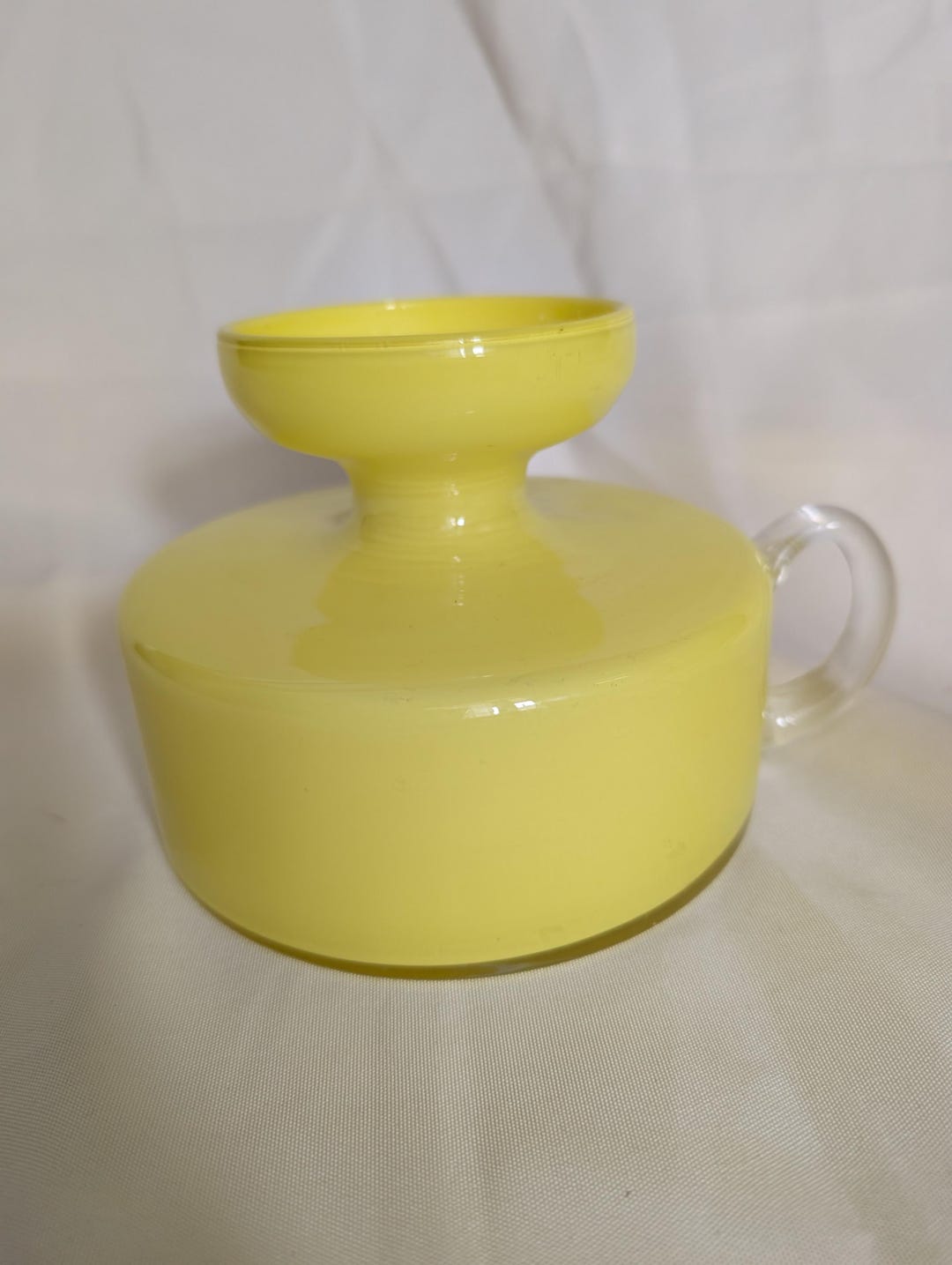 Cased Glass Yellow Vase - Etsy