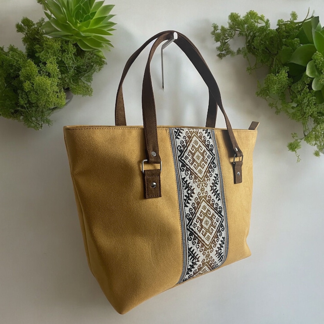 Peruvian Shoulder Bag, Faux Suede Bag, Bag With Zipper, Gift for Women ...