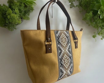 Peruvian Shoulder Bag, Faux Suede Bag, Bag With Zipper, Gift for Women ...