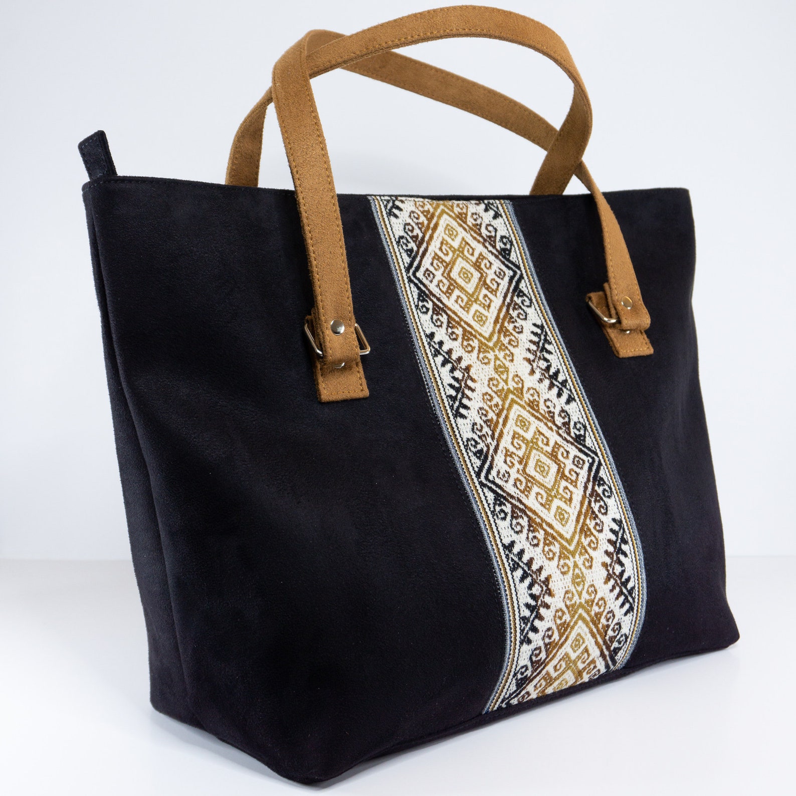 Peruvian Shoulder Bag, Faux Suede Bag, Bag With Zipper, Gift for Women ...