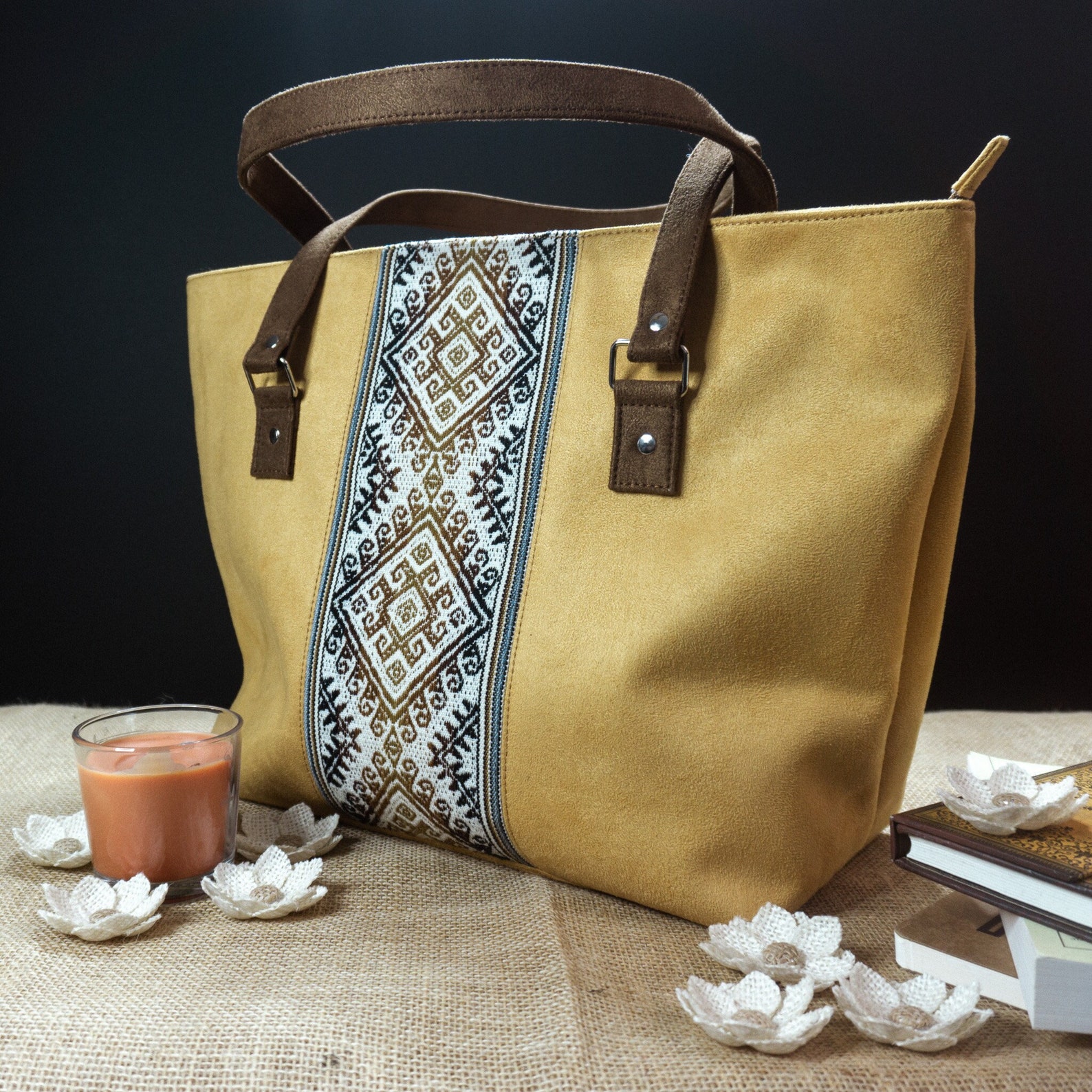 Peruvian Shoulder Bag, Faux Suede Bag, Bag With Zipper, Gift for Women ...