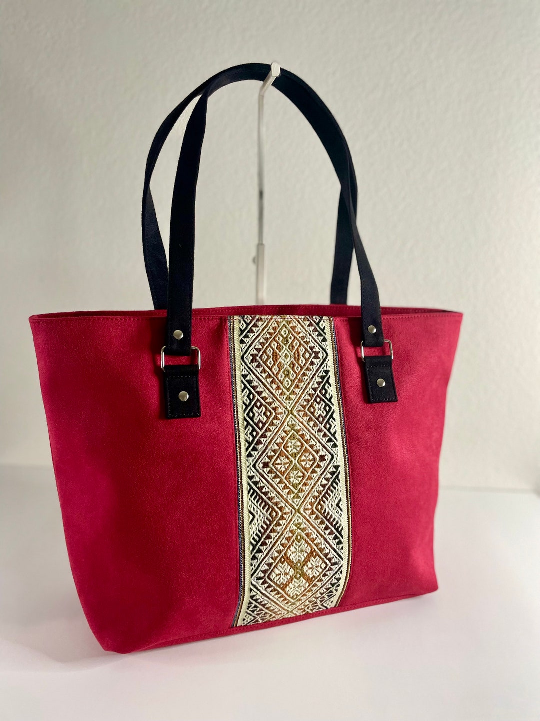 Peruvian Shoulder Bag, Faux Suede Bag, Bag With Zipper, Gift for Women ...