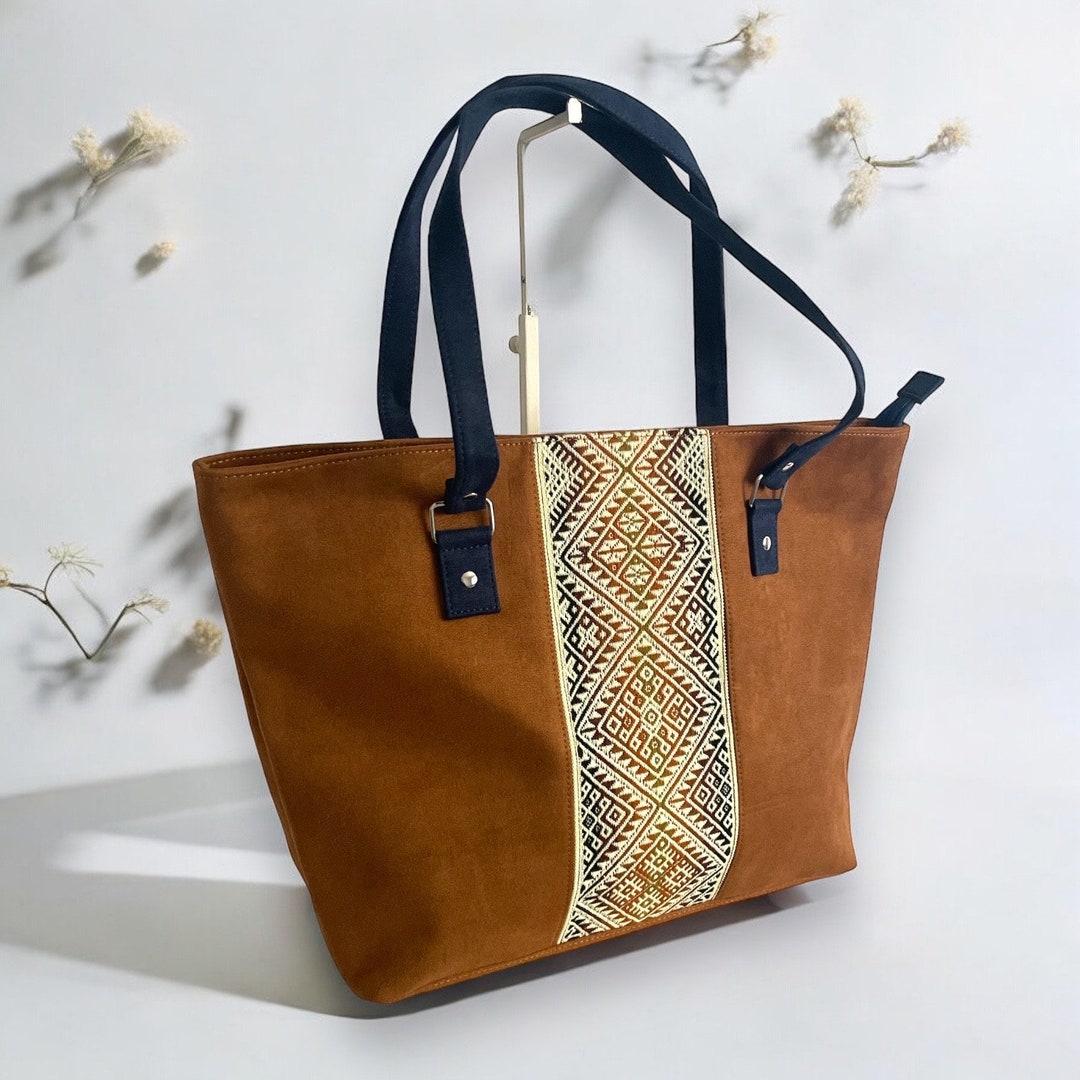 Peruvian Shoulder Bag, Faux Suede Bag, Bag With Zipper, Gift for Women ...
