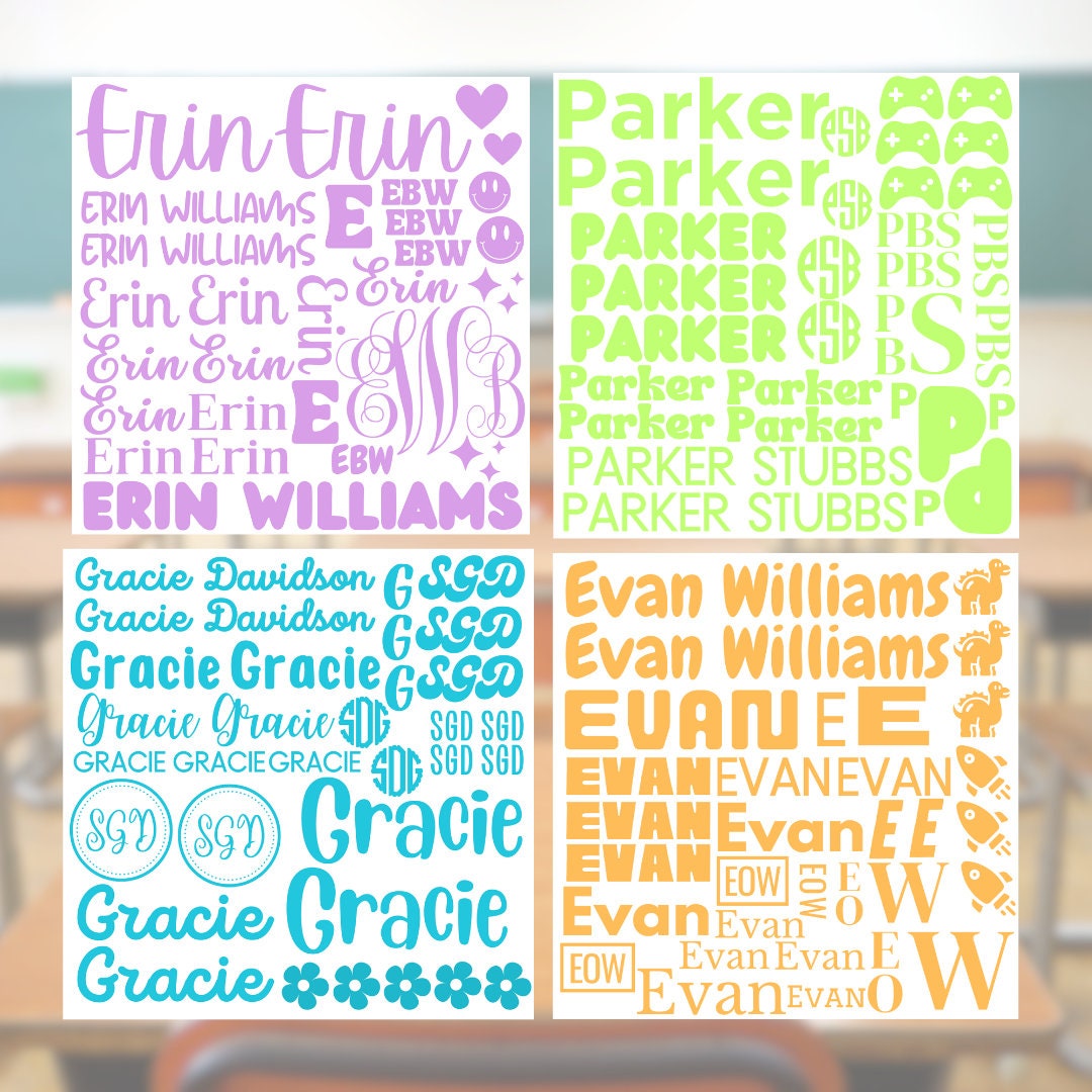 Decal Name Sheets - Etsy