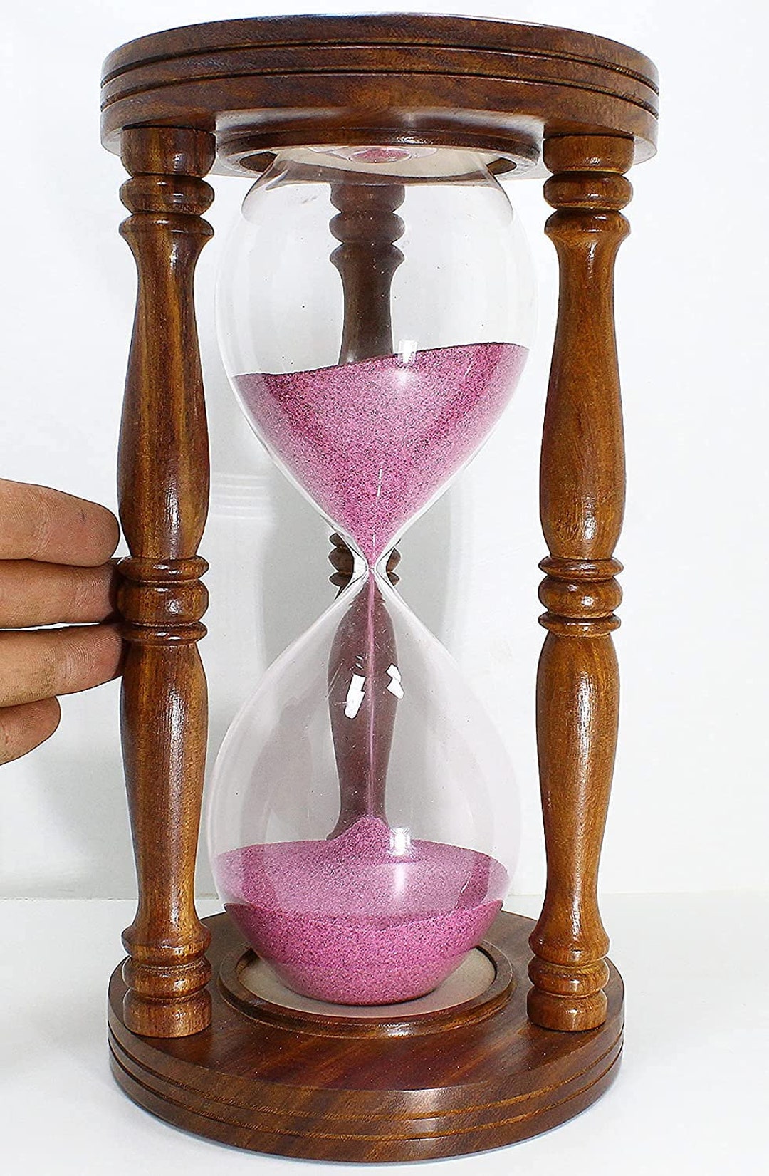 30 Minutes Sand Timer Hourglass Rose Wood, 30 Mints Duration Timer Pink ...