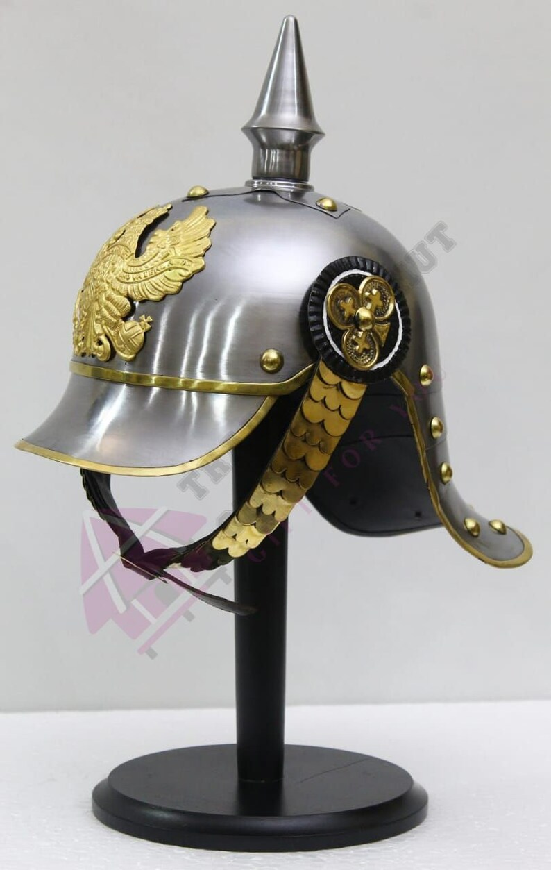 Antuque Style German Picklehaube Helmet, Prussian Steel & Brass ...