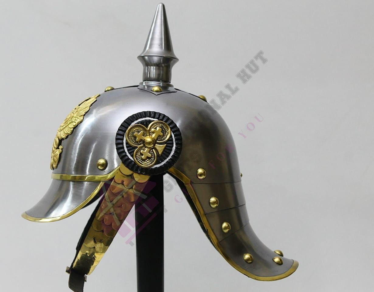 Antuque Style German Picklehaube Helmet, Prussian Steel & Brass ...