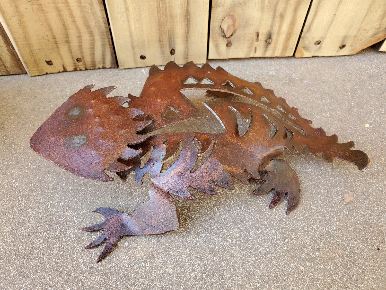 Metal Horned Toad / Yard Art / Small Horned Lizard / Metal Art ...