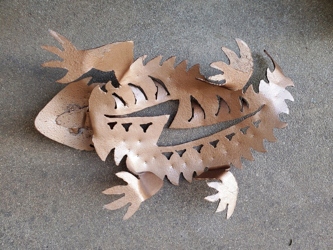 Metal Horned Toad / Yard Art / Small Horned Lizard / Metal Art ...