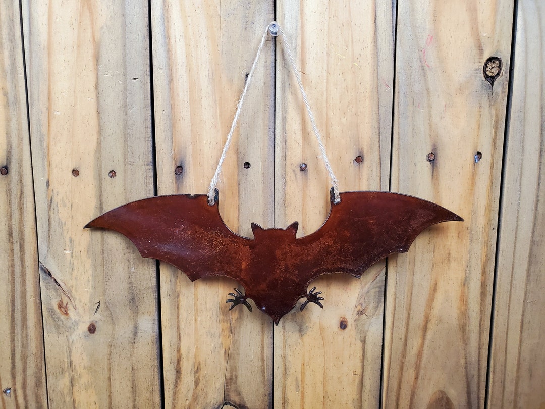 Metal Bat / Small Hanging Bat / Patio Decoration / Yard Art / Flying ...