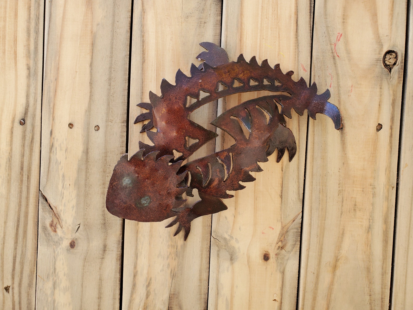 Metal Horned Toad / Yard Art / Small Horned Lizard / Metal Art ...