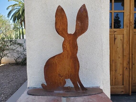 Metal Jackrabbit Sculpture / 22 Inch Life-sized / Southwest | Etsy