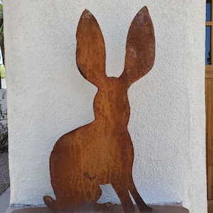 Metal Jackrabbit Sculpture / 22 Inch Life-sized / Southwest Desert ...