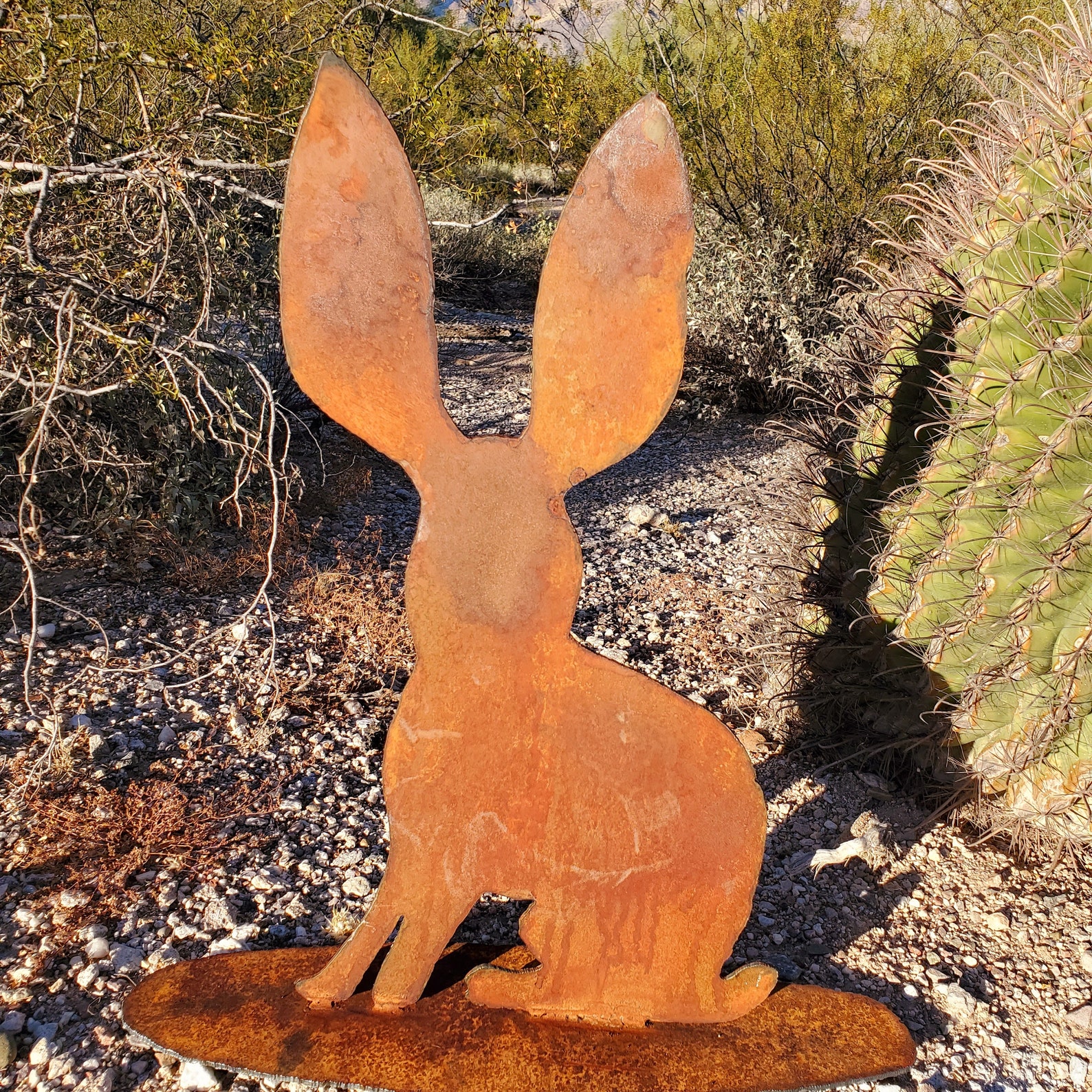 Metal Jackrabbit Sculpture / 22 Inch Life-sized / Southwest | Etsy