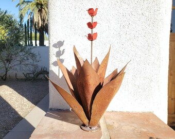 Red Metal Agave Yard Art - Etsy